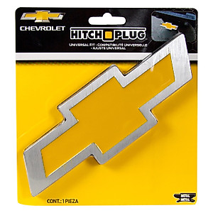 Plasticolor 002207R01 Chevy Bowtie Style Brushed Aluminum Hitch Plug