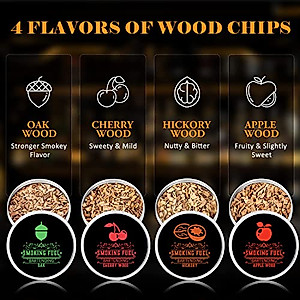 Old Fashion Smoker Kit- Cocktail Smoker Kit - Including Cocktail Smoker - Butane Torch - 4 Different Wood Chips for Smoker - Whiskey Stones- Cocktail Kit - Bar Accessories (Without Butane)