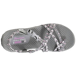 Skechers womens Reggae-islander - Multi-strap Toe Thong Slingback Sandal, Grey, 10 US
