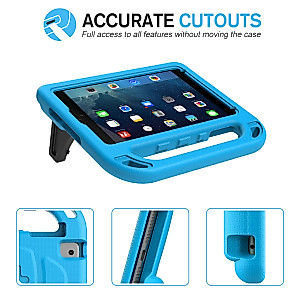 LEDNICEKER Kids Case for iPad Mini 1/2/3/4/5 7.9-inch, Light Weight Shockproof Handle Kickstand Cover for iPad Mini 5th/4th/3rd/2nd/1st Generation, Blue