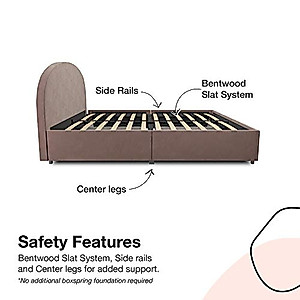 Mr. Kate Moon Upholstered Bed with Storage, Queen Size Frame, Blush Velvet