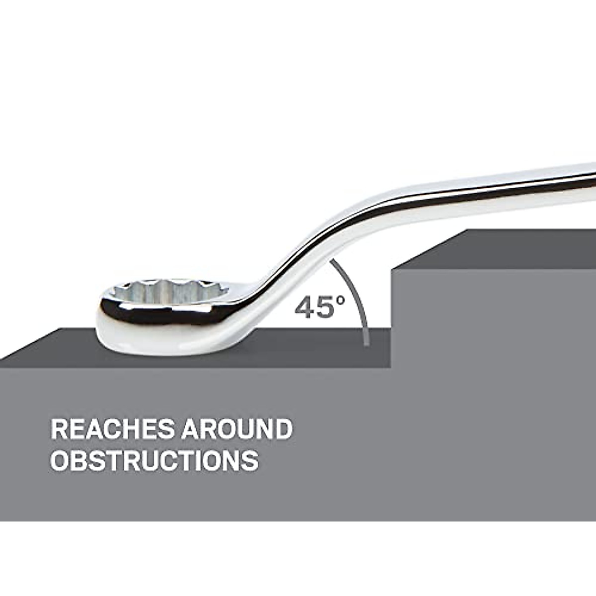 TEKTON 1/2 x 9/16 Inch 45-Degree Offset Box End Wrench | WBE23313