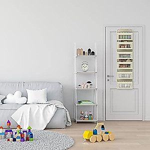 YOUDENOVA Over Door Organizer, 6-Shelf Nursery Hanging Organizers for Baby Essential, Closet Door Organizer for Dorm, Beige