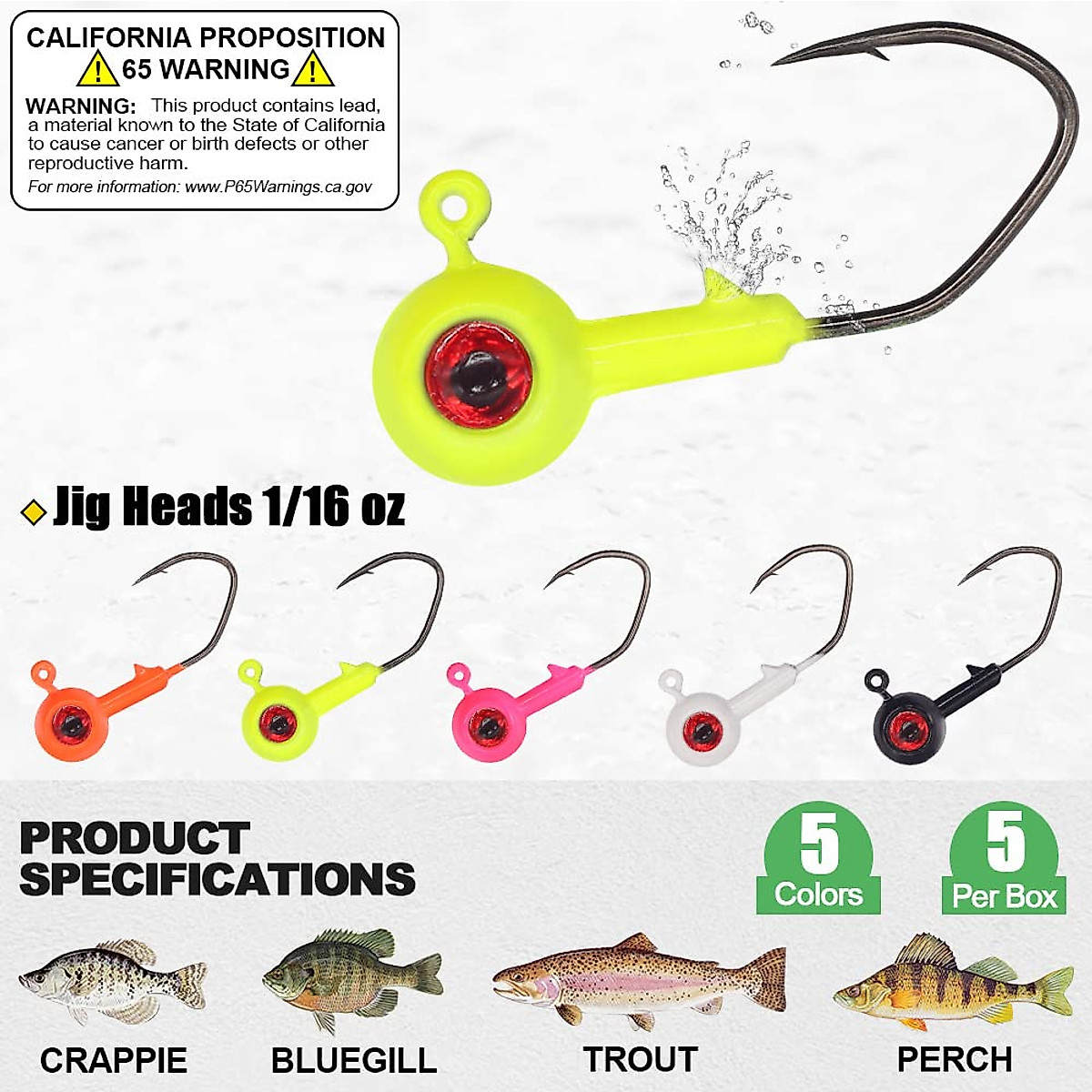 Crappie-Baits- Plastics-Jig-Heads-Kit-Minnow-Fishing-Lures-for Crappie-Panfish-Bluegill-40-Piece Kit - 30 Bodies- 20 Crappie Jig Heads