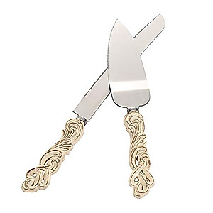 TANG SONG Vintage Style Wedding Cake Knife and Serving Set Wedding Cake Knife (Set of 2)