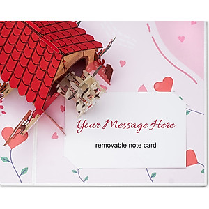 Paper Love 3D Dog House Pop Up Card, For Valentines Day, Birthday, Mothers Day, Adults or Kids, All Occasions - 5" x 7" Cover - Includes Envelope and Note Tag