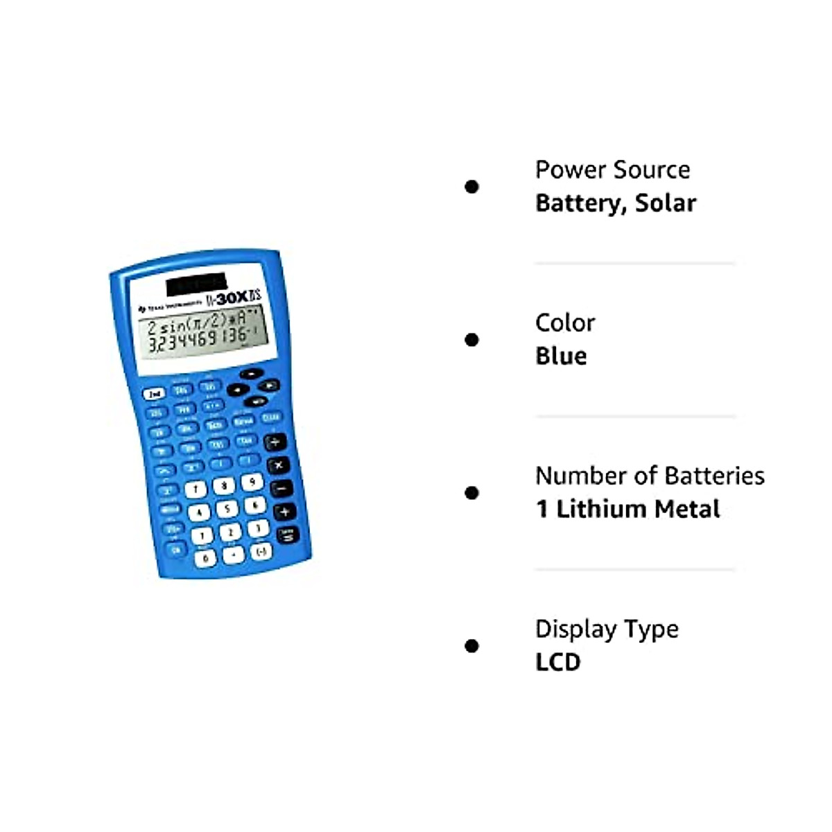Texas Instruments TI-30X IIS Scientific Calculator, Blue