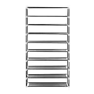 NEEMI 10 Tiers Shoe Rack Shoe Storage Cabinet with Dustproof Cover Free-Standing Metal Closet Shoe Storage Shelf Organizer, Hold 40-50 Pairs of Shoes, Gray