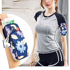 WATACHE Sports Arm Bag, Universal Unisex Armbands Exercise Workout Running Gym Armbands Phone Holder Pouch Case with Earphone Hole for iPhone, Samsung Galaxy and LG,#1Dark Blue