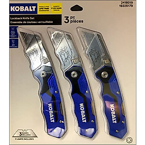 Kobalt Lockback Utility Knife 3 Piece Set with Quick Change Mechanism