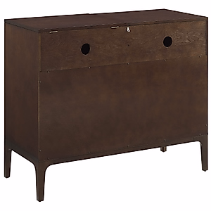 Crosley Furniture Asher Media Console and Record Player Stand with Storage for Vinyl Records, Dark Brown