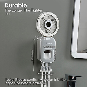 iHave Toothbrush Holder Wall Mounted with Toothpaste Dispenser - Easy to Install, Sturdy, and Stylish Bathroom Decor & Bathroom Accessories