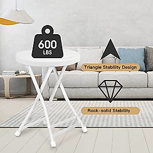 COOZMENT Folding Stool with Handle, Folding Chair,Folding Bar Stool with Non-Slip Feet,Indoor and Outdoor Foldable Stool for Adults,600 lbs Capacity(13"×11.5"×18")