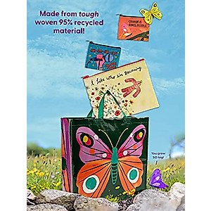 Blue Q Shoppers, Reusable Grocery Bag, Sturdy, Easy-to-Clean, 15" h x 16" w x 6" d, made from strong 95% recycled material (Multicolored)