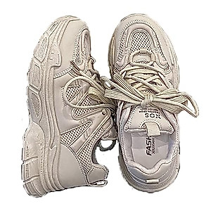 Women’s Sport Shoes Low Heel Wedge Sneakers Fashion Platform Sneakers Low Top Trainers Walking Shoes Breathable Casual Lace Up Comfort Walkout Shoes Athletic Tennis Shoes Grey