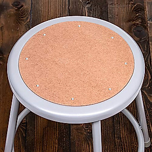 OEF Furnishings (2 Pack) Height Adjustable Grey Shop Stool with Backrest, 18-27" High