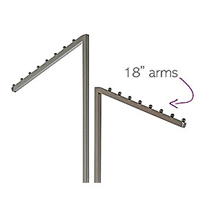 Only Garment Racks - Clothing Rack - Heavy Duty Polished Chrome Finish Clothing Rack - 2 Way Clothes Rack, Adjustable Height Garment Rack with Waterfall Arms, Perfect for Retail Clothing Store Display