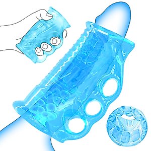 Male Masturbator Pocket Pussy Stroker Sex Adult Toys for Men,Manual Portable Transparent Oral Sex Handjob Glans Training Tool Open-Ended Penis Sleeve with Vagina Textured for Male Blowjob Toy