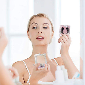 12 Pieces 3D False Eyelashes Packaging Boxes Rhinestones Square Lash Case Empty Eyelash Storage Boxes with Glitter Paper and Clear Tray for Women Girls Eyelash Care (Rose Gold)