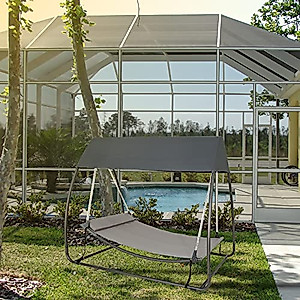 Hammock Swing Hanging Bed, Outdoor Swing with Canopy for Garden, Patio, Backyard, Porch,7.6'L x 4.5'W x 6.7'H