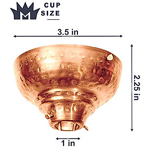 Monarch Rain Chains 29027 Pure Copper Eastern Hammered Cup Rain Chain, 8-1/2 Feet Length Replacement Downspout for Gutters