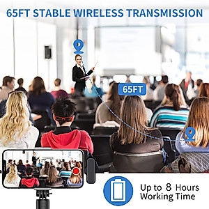 2 Pack Professional Wireless Lavalier Microphone for Android, iPhone iPad with Adapter Included Noise Reduction Plug-Play Clip on Lapel Mic for YouTube, Recording, Vlog, Facebook Live Streaming