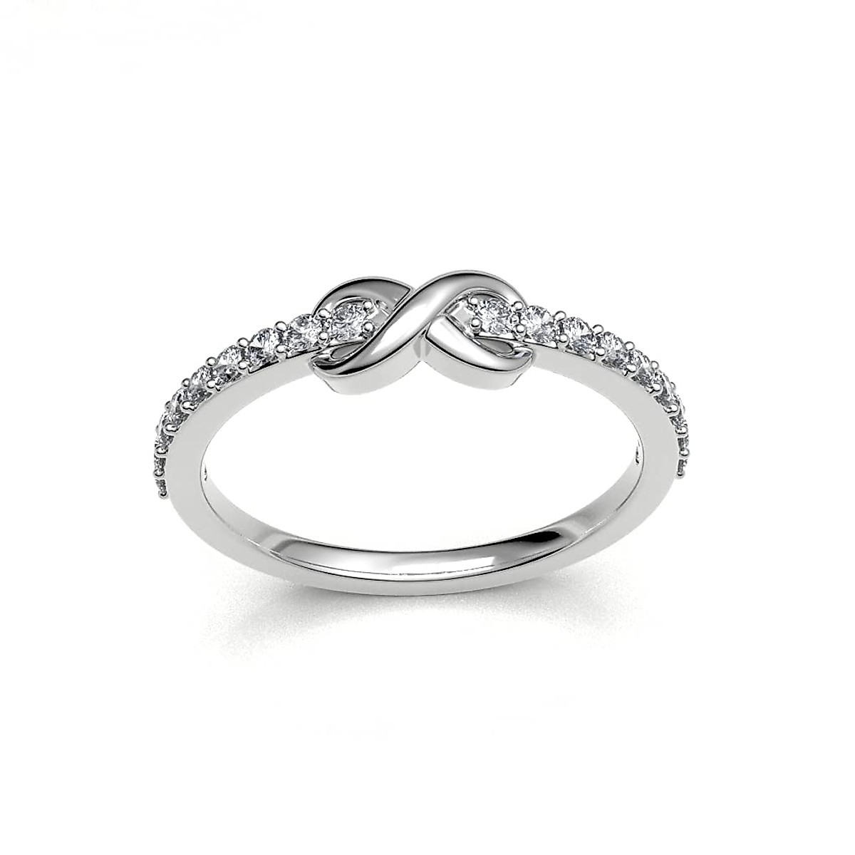 etneyjewels 0.14 Carat Round Cut Infinity Design Natural Diamond Wedding Band Ring For Women Set In 10Kt Solid Gold Minimal Jewellery For Her (Clarity I1-I2 , Color Hi,6)