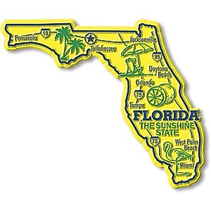 Florida Giant State Magnet by Classic Magnets, 4.8" x 4", Collectible Souvenirs Made in The USA