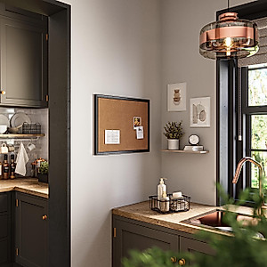 U Brands Cork Bulletin Board, 17" x 23", Black Wood Frame (026U00-01)