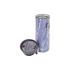 Contigo Pinnacle Autoseal Travel Mug, Stainless Steel Thermal Mug, Vacuum Flask, Leakproof Tumbler, Coffee Mug with BPA Free Easy-Clean Lid, Blueslate, 420 ml