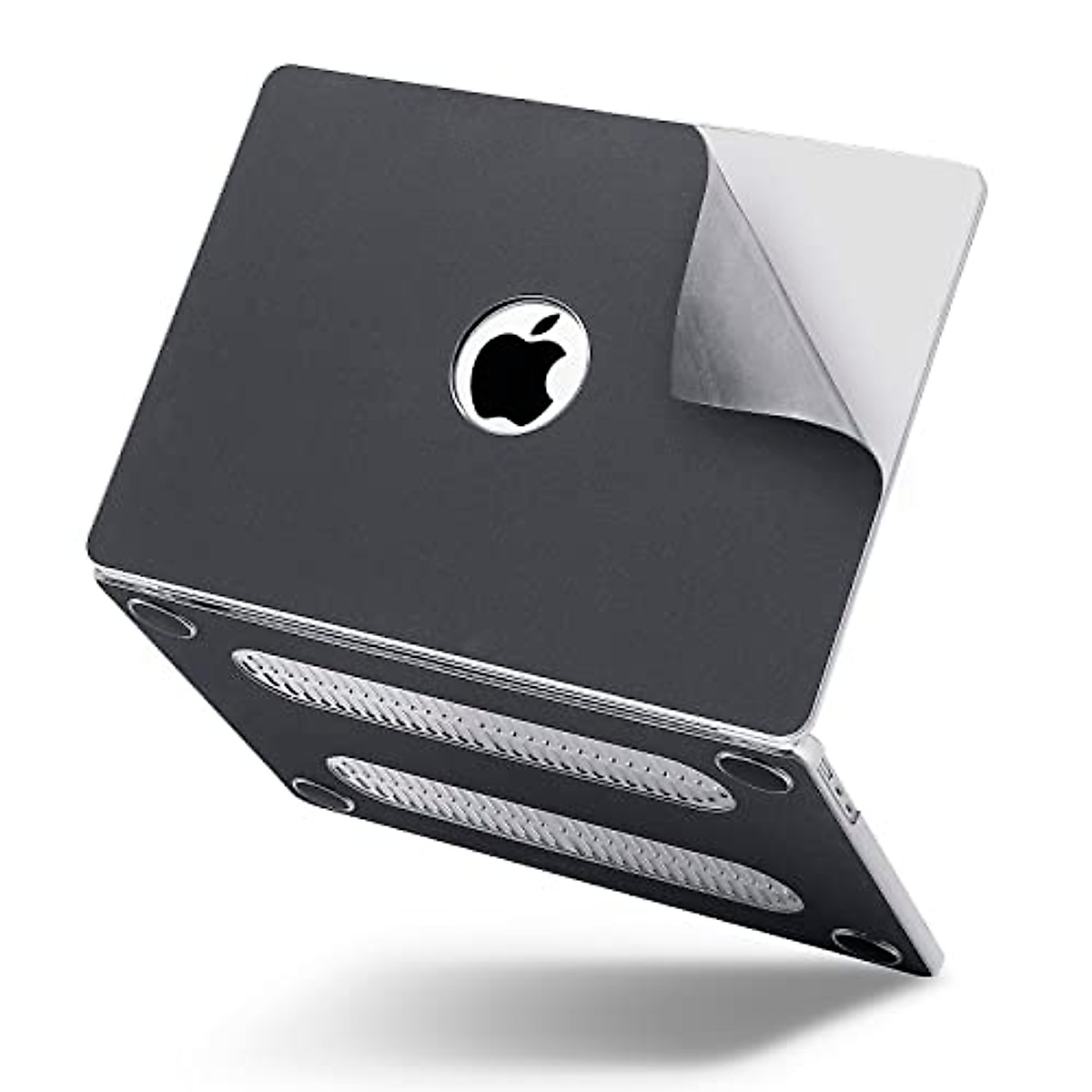 DULINEDO Compatible with MacBook Air 13.6 Inch Case 2022 Release (Model: A2681 M2) Premium PU Leather & Hard Shell Laptop Case (Black)