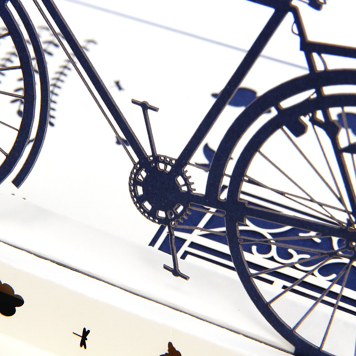 ENJOYPRO 3D Bicycle Pop Up Birthday Card, Father's Day Card, Laser Cut, Eco-Friendly, Blank Writing Space