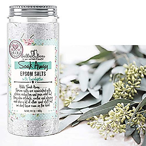 Bella & Bear Soak Away Epsom Bath Salts, Detox, Soothes Sore Muscles, Exfoliates, 14oz