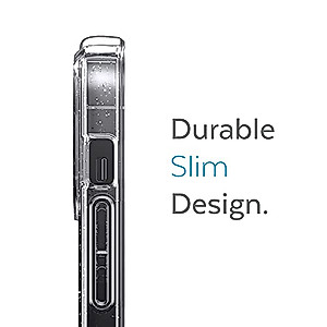 Speck Products Gemshell Glitter iPhone 13 Pro Case, Clear/Clear with Platinum Glitter