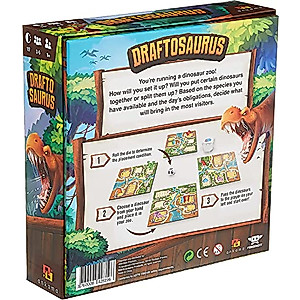Ankama Draftosaurus - Bringing The Jurassic Era Alive- in Draftosaurus, Your Goal is to Have The Dino Park Most Likely to Attract Visitors, Family Fun Drafting Game, for 2 to 5 Players, Ages 8 and Up
