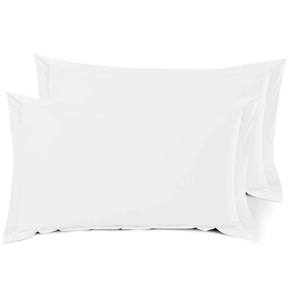 Nestl Double Brushed White Duvet Cover King Size 3 Piece Soft King Duvet Cover Set + King White Pillow Shams Set of 2