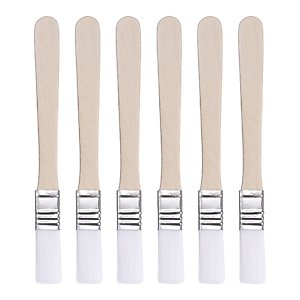 uxcell 0.5" Width Small Paint Brush Nylon Bristle with Wood Handle Painting Tool for Wall, Door, Cabinets, Furniture, Fences, White 6Pcs