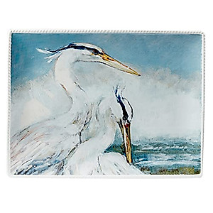 Certified International Shorebirds Rectangular Platter, 16" x 12" x 1.25", Large, Multicolor