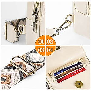 JXWENBYX Sling Bag for Women PU Leather Sling Bag Small Crossbody Sling Backpack Fashion Chest Bag for Traveling Hiking (Beige)