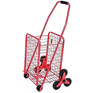 Shopping Trolley on Wheels Multi Function Shopping Cart Fashion Folding Trolley Trolley is Not Easy to Deform and Durable Storage Hand Trucks,Black ,