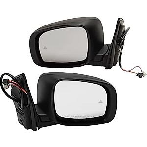 Kool Vue Driver & Passenger Side Power Heated Mirrors for Dodge Grand Caravan 2009-2019 With Signal Light & Blind Spot Monitor Paintable