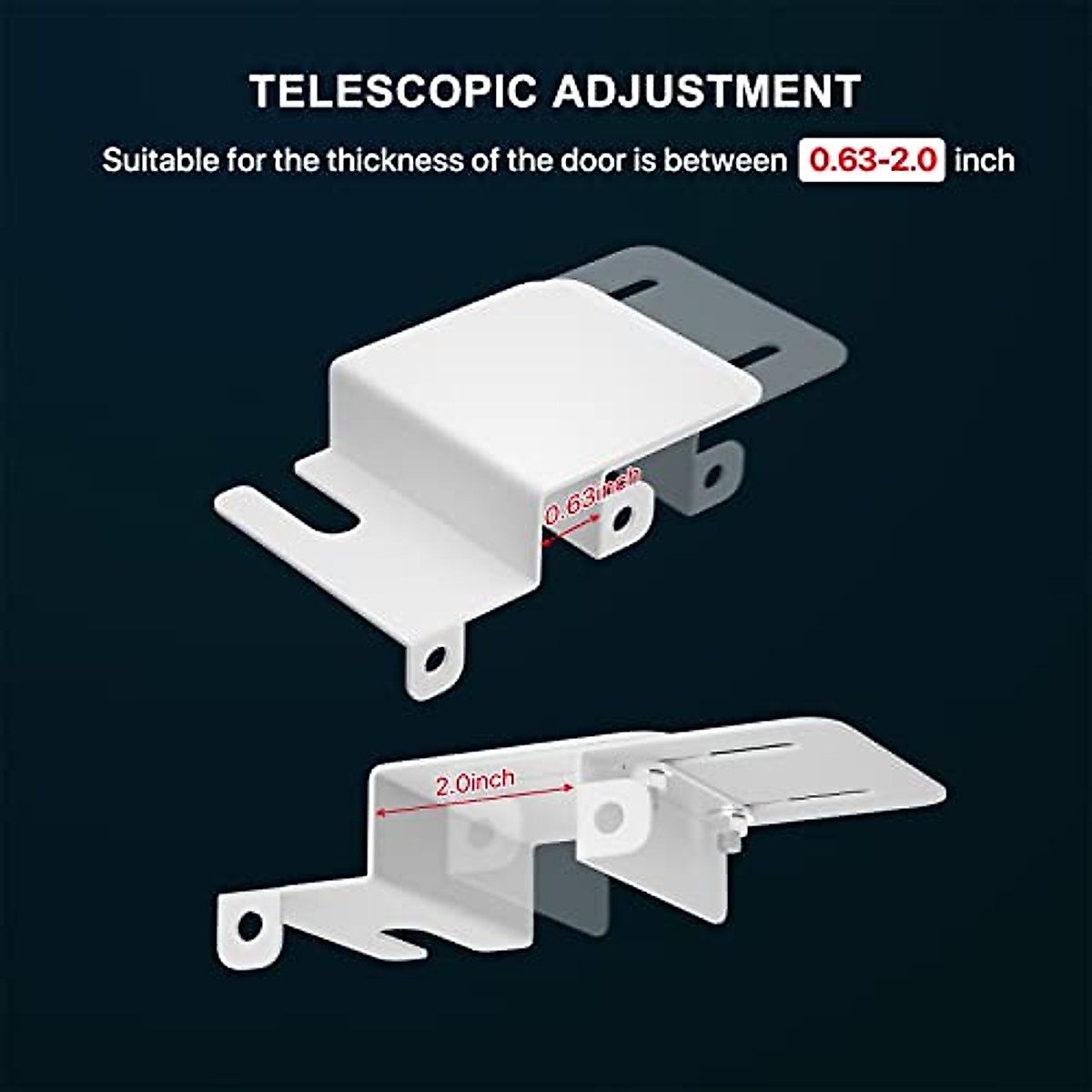 Child Proof Door Top Lock - Loswsdg Kids Safety Door Lock Made of Durable Metal - Adjustable Sliding Top Door Lock for 0.6-2.2" Thick Doors - Can Open Door from Both Sides (White, 1PCS)