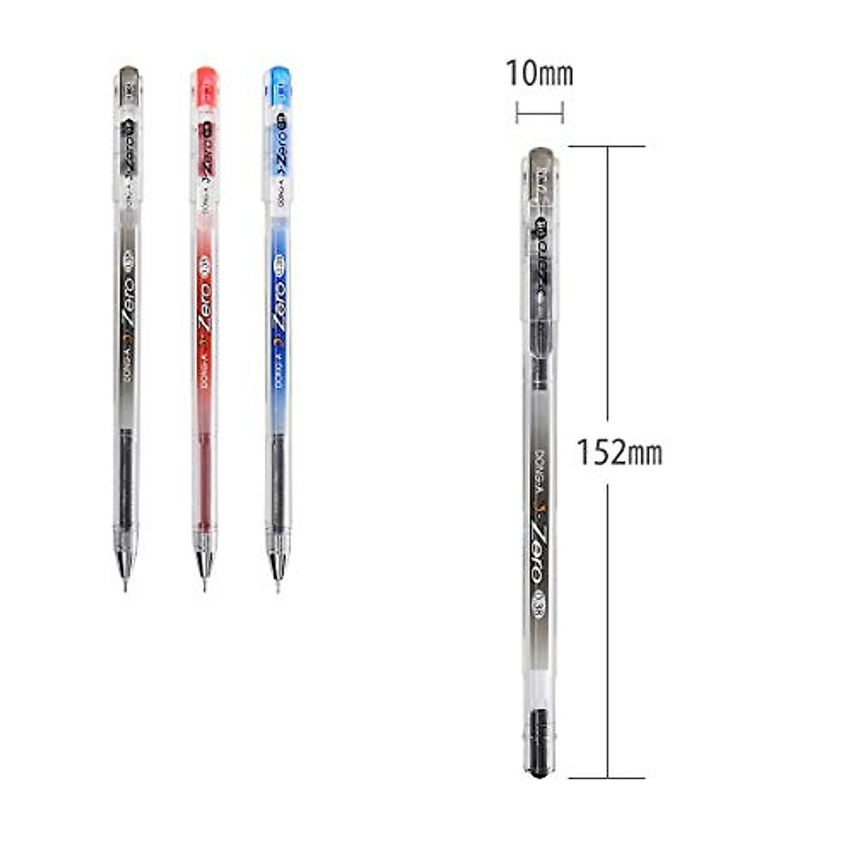 LOVENIMEN Gel Ink Rollerball Pens, Dong-a 0.38 mm, Fine Point Fine-Tech Excellent Smooth Writing, Metal Needle Tip Ink Pen - Black 12 Pack