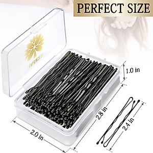 KANPRINCESS 100PCS 2.4Inch Bobby Pins Black,Pain-Free Bobby Pins for All Hair Types,Hair Pins for Women Girls,Hairpins for Buns with Box(Black)