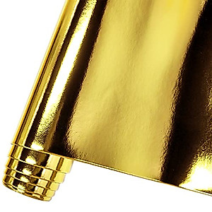HYANG Gold PU Faux Leather Sheets 1 Roll 12"X53"(30cmX135cm), Faux Leather Very Suitable for Crafts Making Leather Earrings, Bows, Handbag ，Sewing (Mirror)