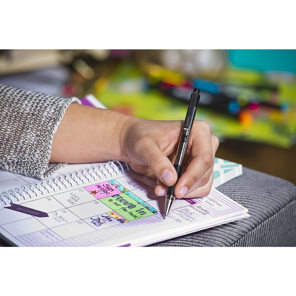 Zebra Pen F-301 Retractable Ballpoint Pen, Stainless Steel Barrel, Fine Point, 0.7mm, Assorted Ink, 4-Pack