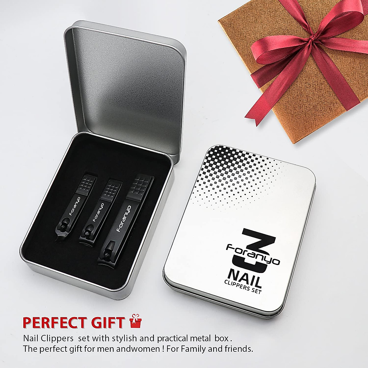 Nail Clippers,3 Pack Toenail Clippers Fingernail Clipper Nail Clippers for Men Women Adult, Nail Cutter Nail Clippers Set for Thick Toenails-[Black]