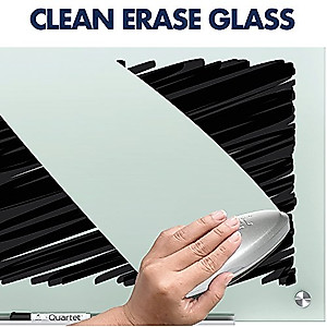 Quartet Whiteboard, Glass Dry Erase Board, Non-Magnetic, 3' x 2', Infinity Frameless Mounting, Frosted Surface, Accessory Tray, and 1 Dry Erase Marker (G3624F)