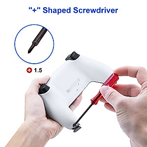 Mcbazel 7 in 1 Joystick Repair Kit for PS5 Controller, 3D Analog Joystick Thumb Sticks Replacement Thumb Caps Grips with Screwdriver and Prying Tools Compatible with PlayStation 5 Controllers