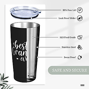 JASROTAO Best Grandpa Ever Tumbler,Father's Day 20oz Stainless Steel Insulated Travel Tumbler,Travel Coffee Mug with Lid and Straw Water Bottle Drink Tumbler Cups Gifts for Men